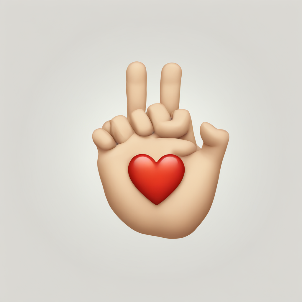 human chest with two fingers over the heart | AI Emoji Generator